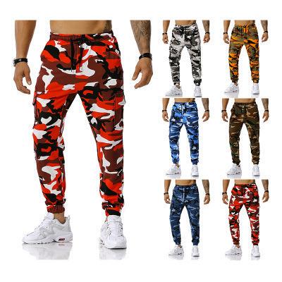 Men's spliced jogging pants, outdoor sports pants,
