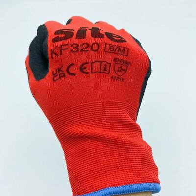 Site磨砂手套外贸出口微瑕二等品耐磨防滑15针尼龙高弹透气不臭手