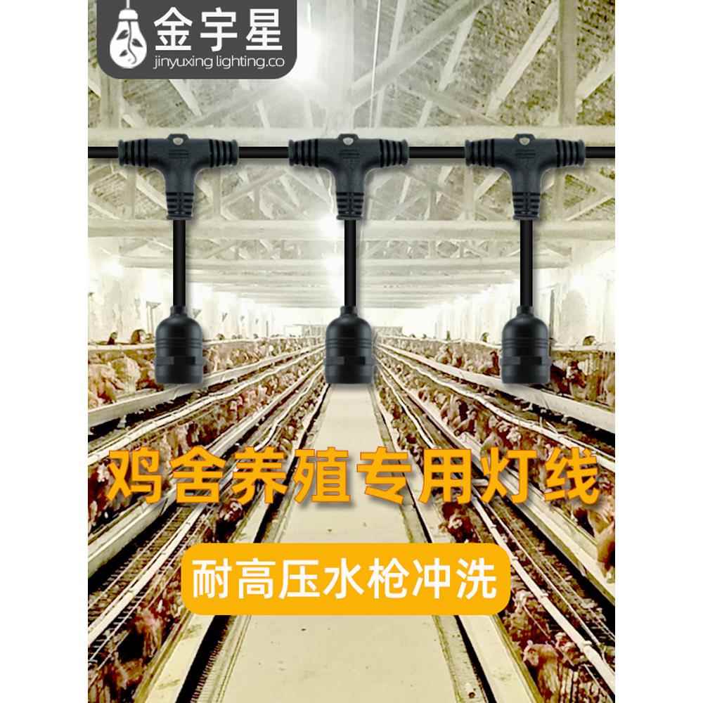 鸡鸭舍专用照明灯线养殖大棚一体防水灯线畜牧保温灯设备鸡棚搭建