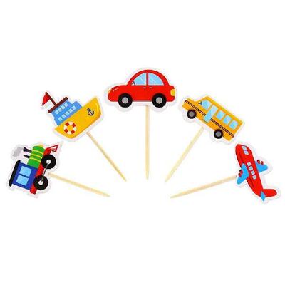 20 Pcs Kid Car Cake Picks Union Jack Toppers Birthday Train