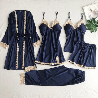 Ladies Lace Comfort Casual Sexy Pajamas Homewear