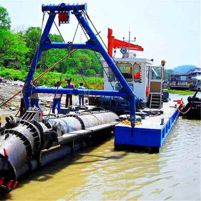小型河清淤船疏浚挖船河道泥码绞zhishan-吸船抽沙挖泥头设备道可