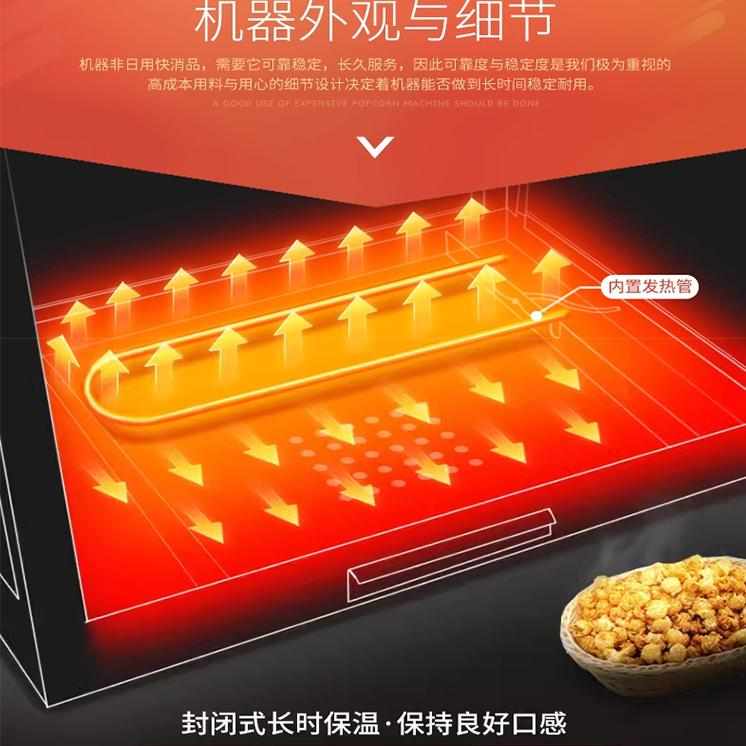 2025秒杀价!商用电动爆米花机全不锈钢爆谷机KTV影院球形蝶形