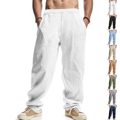 Men's Hemp Hip Hop Beach Sports Wide Leg Pants
