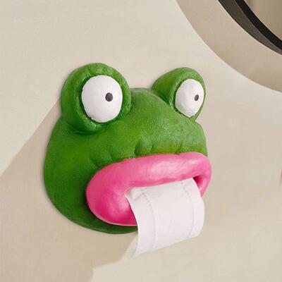 大壁嘴青蛙纸巾盒托盘卫生间打所客厅厕挂式抽纸免UNL孔挂式抽纸