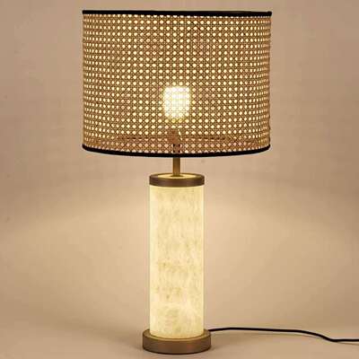 意大利Nassi 天然藤制灯罩枱灯SONORA RATTAN TABLE LAMP 49cm 高