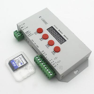 K1000C全彩2811LED灯带调光器2812 1903幻彩灯条可编程控制器SD卡