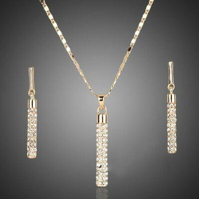 Luxury Fashion Jewelry Set for Women Sparkly Rhinestone Crys