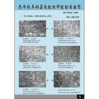 模具钢显微组织评级标准挂图（JB/T8420-2008）（JB/T7713-200）