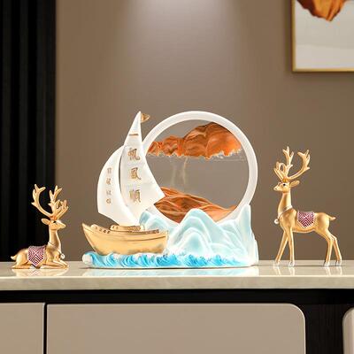 一帆风顺帆船摆件轻奢档WPR家居漏客厅电柜高视酒办公桌装饰沙流