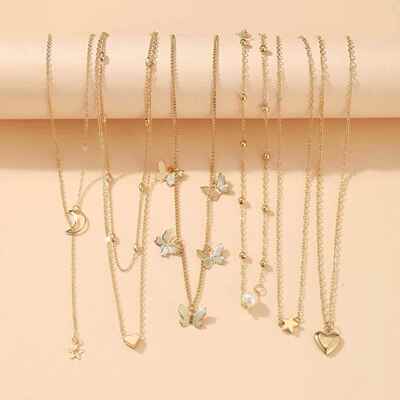Rose Pendant Necklace women Set 5 pieces玫瑰花吊坠蛇印章项炼