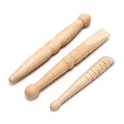 3PCS Original Wooden Foot Body Massage Stick Relieve Muscle
