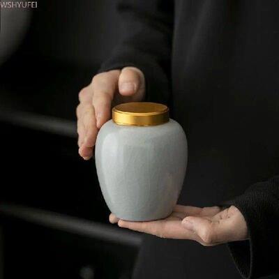 1PC Ceramic Ruyao Cremation Urns Handmade Cremation Urn for
