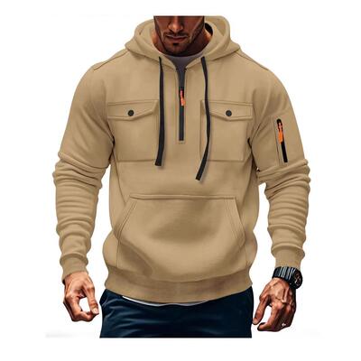 Men's hoodie workwear pocket zipper pullover hoodie hooded