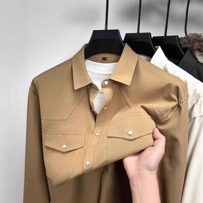 Men's Long Sleeve Solid Ruby Western Shirt