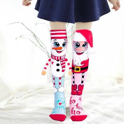 1 Pair Trendy Cartoon Christmas Stockings Clear Print Create