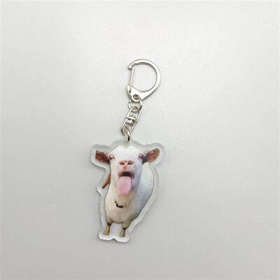 Rambling Goat Huh Cat Meme Keychain Confused Cat Memes Cat S