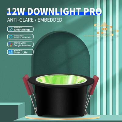 Gledopto 12W智能防眩聚光七彩RGBCCT嵌入式ZigBee3.0筒灯显指90