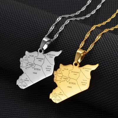 Stainless steel World City Map pendant necklace地图吊坠项炼