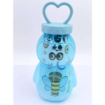 Penguin-themed portable cold water bottle with a lanyard, fe