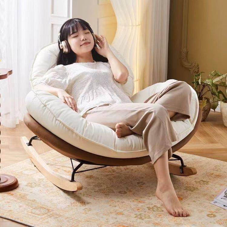 简约现代摇摇椅网红客厅阳台懒人躺椅休闲椅子轻奢单人沙发午休椅