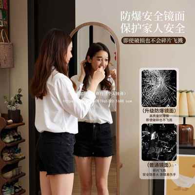 旋转立式可移动帽穿衣镜全子身落地镜TIA家用卧挂衣室架镜一体试