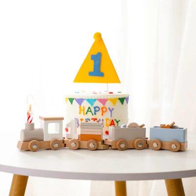 Wooden Train Birthday Toy Montessori Toys Baby Educational