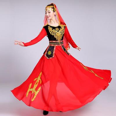 正品新款成人女表士56名族塔尔族演出服少数民族舞蹈服舞台塔演个