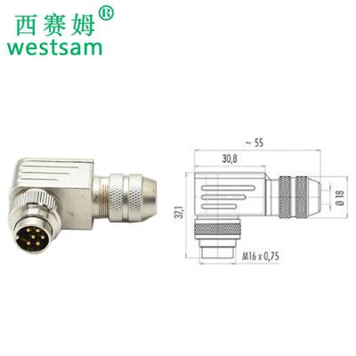 M16连接器针头弯角屏蔽替代425系列全金属J09小型航空插头