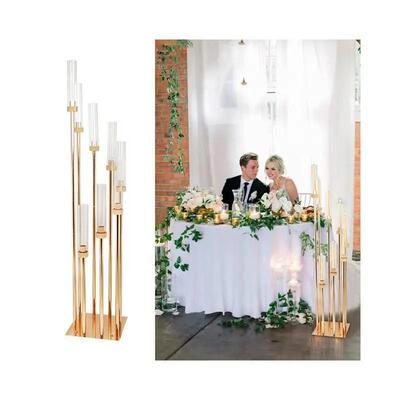 跨境婚庆道电礼步步高镀HY23813烛台婚舞台布置节节高路具引蜡烛