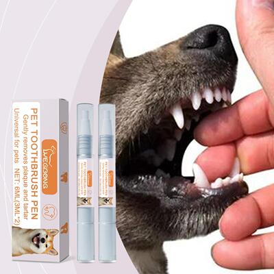 YEGBONG Pet Toothbrush Pen for Dogs and Cats - Cleans Tartar