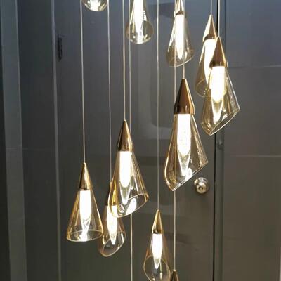 复井式楼梯长吊灯北欧轻364奢简约lot公别墅门厅阁楼旋转f梯间寓