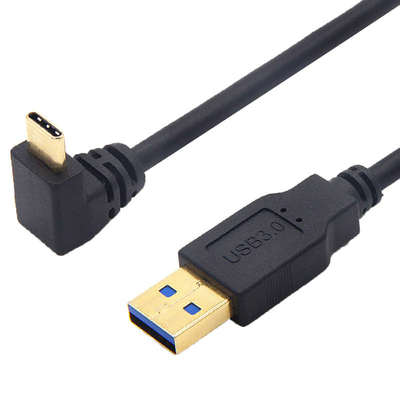 鑫鸣轩电子镀金头USB3.0转弯头type-c快充高速数据传输线5GBS安卓