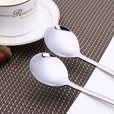Korean Spoon Table Soup Spoons Long Handle Flatware Kitchen