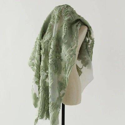1 Yard Large Flower Gauze Mesh Embroidery Fabric 3D