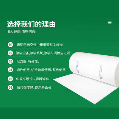 富瑞希中效过滤棉 FRS-560G顶棚喷漆房过滤棉  天井棉空气过滤网