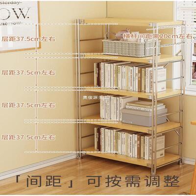 日式置物架地多层台客厅阳简约中古储物架落书架厨房微炉波收zq纳