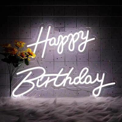 生日快乐霓虹灯灯牌happybirthday字母灯牌气氛灯ledmarryme求婚