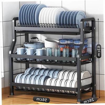 Large 3-Tier Dish Drying Rack Dish Drainer Utensil Holder