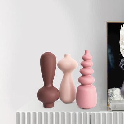异形客抽象艺花瓶创意陶瓷厅居玄关样板FPL房术装饰北家欧花瓶摆