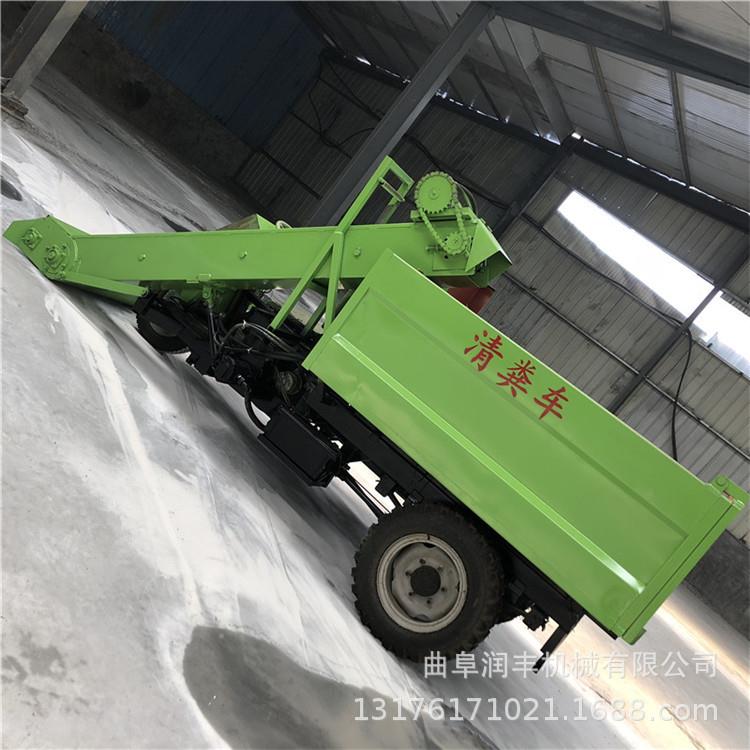 铲粪自如四轮清粪车螺旋提升清粪车自行装卸电启动四轮清粪车