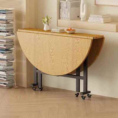 叠桌桌家用移动餐桌小户型多功能YZB吃饭圆形创意客厅桌子大圆折