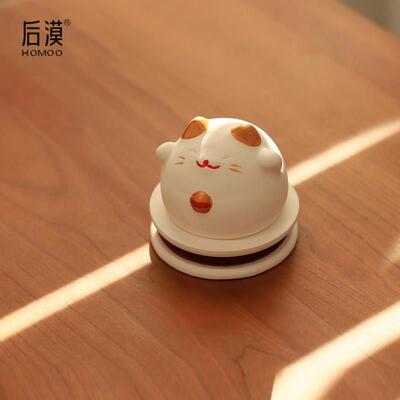 Homo可爱招财猫摆件汽车装饰车载无火香薰扩香石好运氛围龙年礼盒