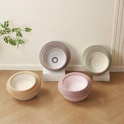 Color-Contrast Trim Face Washing Basin, Foot Soaking Basin,