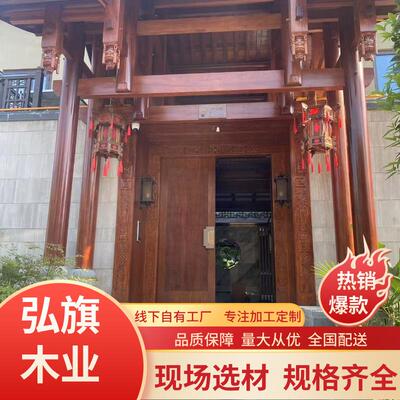 供应花旗松建筑模板工程木方圆柱 防腐花旗松古建户外廊柱额枋
