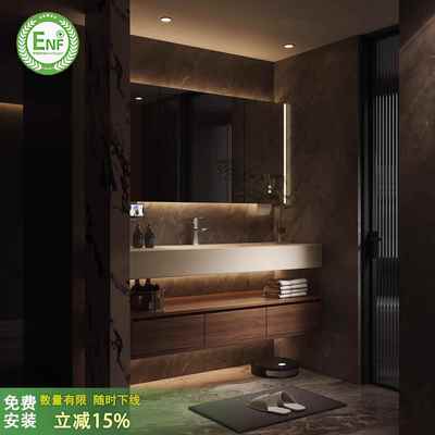 岩板热弯一体盆洗漱台组合卫生间洗手盆洗脸盆浴室柜卫浴