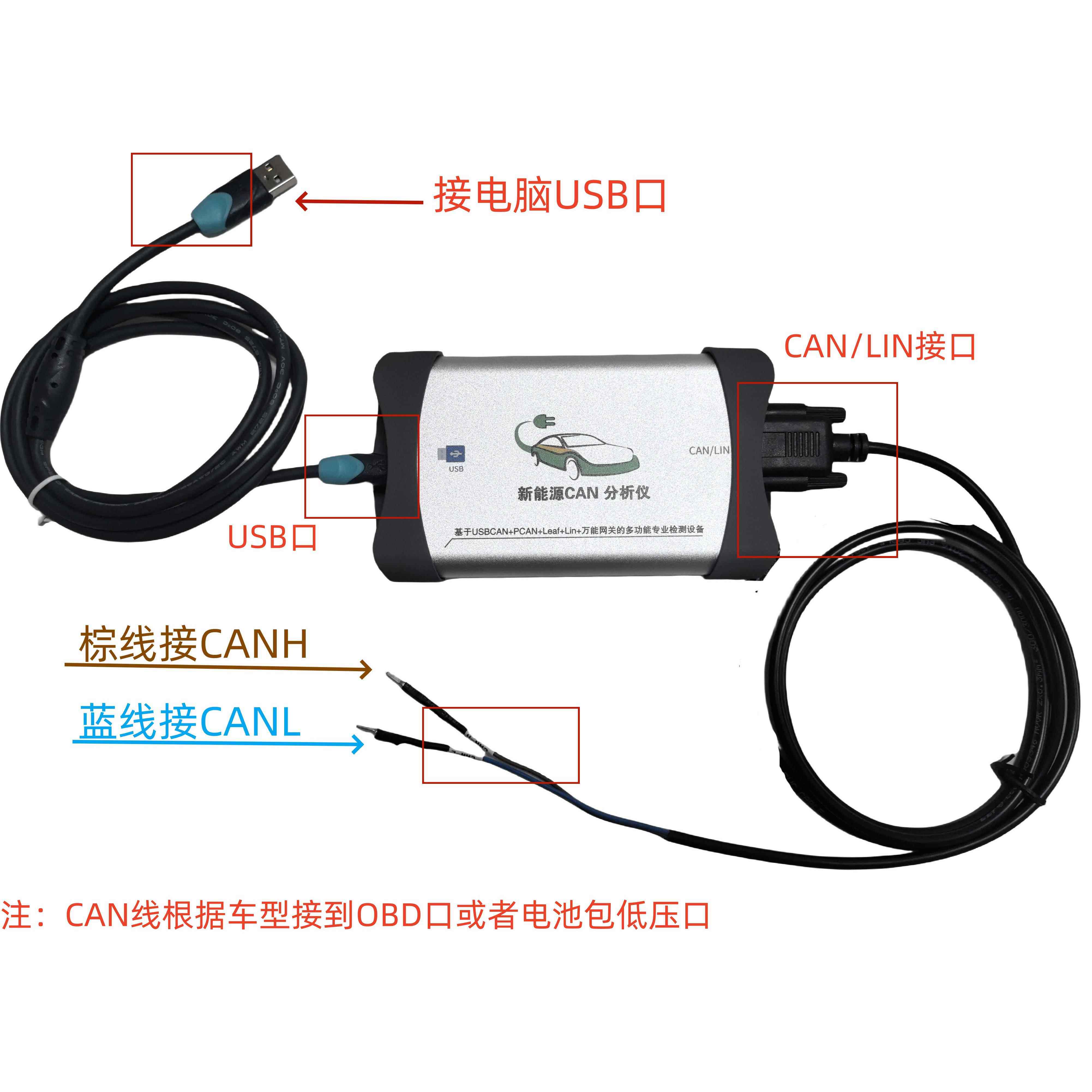 六合一新能源检测仪整车检测CAN卡CAN盒LIN卡压缩机快检大师软体