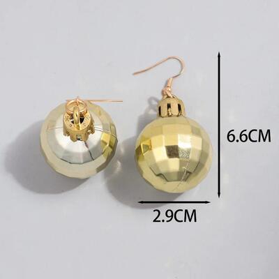 FishSheep Christmas Acrylic Mirror Disco Ball Drop Earring f