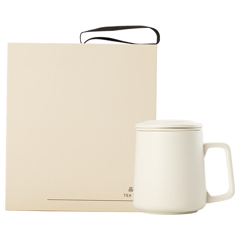 茶水离杯陶瓷办公定室家用简约带盖子过分滤个人用泡CR-0829茶杯