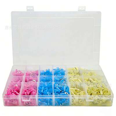 跨境810PCS盒装 BHT/环形叉形/插簧插片防水热缩接线端子套件